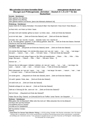 German Letters A1-B1: How to write a letter in German (Part 1) - german ...